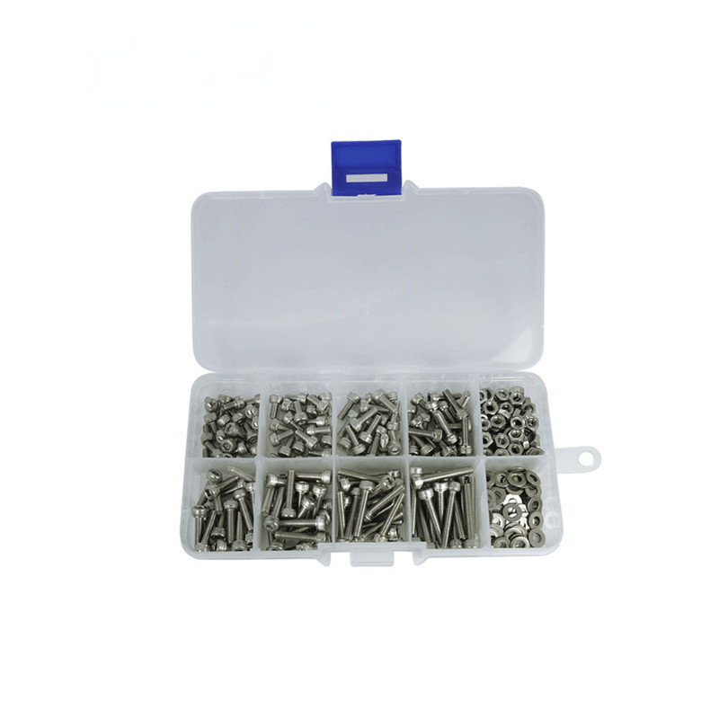 [HNK] ชุดกล่องพลาสติก 304 สแตนเลสหัวถ้วย Bolt หัวทรงกระบอกสกรูขนาดเล็ก Precision สกรูยึดผสม ...