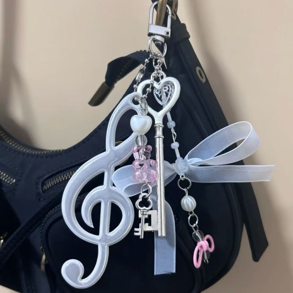 อะนิเมะ Y2k Bow Big Musical Note พวงกุญแจริบบิ้นกระเป๋าตกแต่งบุคลิกภาพ ...