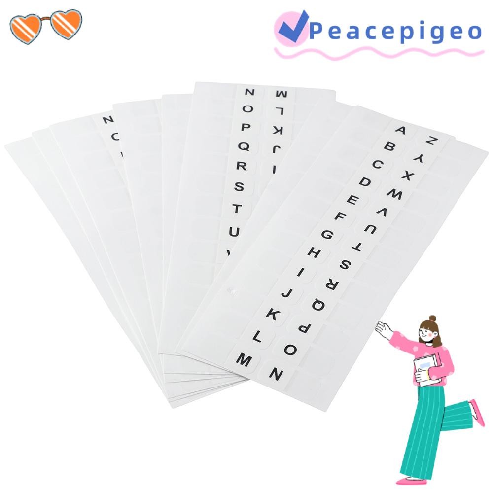 Peacepigeo แท็บเหนียว, AZ Self-Adhesive Index Tabs, โปร่งใส 208PCS ไฟล์หนังสือตัวอักษรสีขาว ...