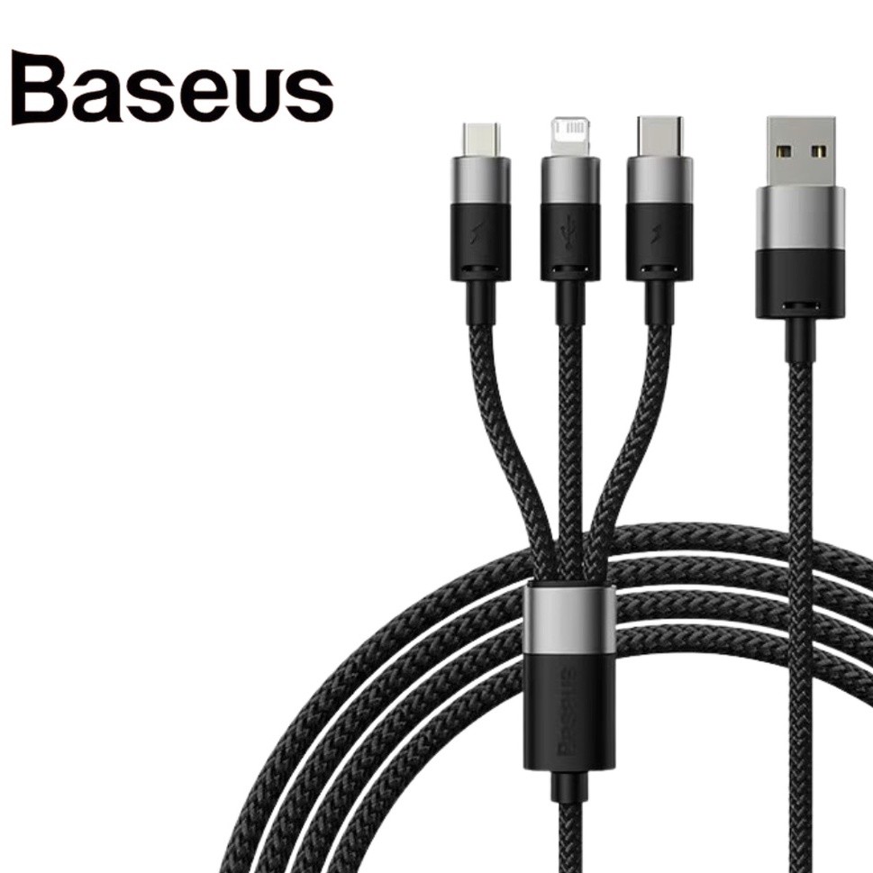 สายชาร์จเร็ว 3in1 Baseus USB To Type-C + Micro + iP Charger Fast ...