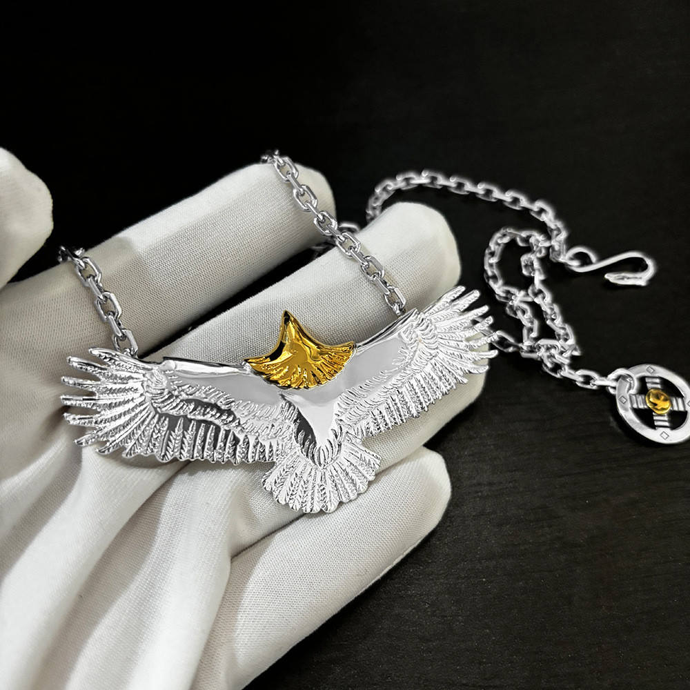 Goros Takahashi Goro Gold-Plated Head Eagle จี้ญี่ปุ่นเกาหลีอินเทรนด์ญี่ปุ่น All-Match ผู้ชาย ...