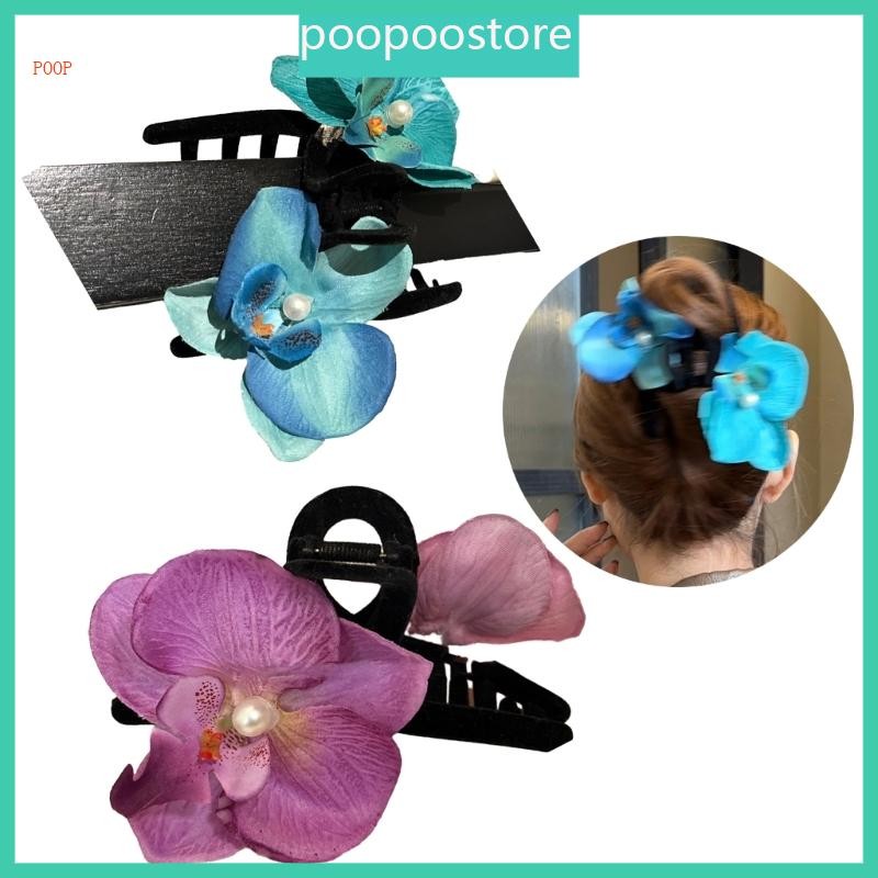 Poop Phalaenopsis หางม้า Claw สาวจัดเลี้ยงผม Clutcher สําหรับผู้ที่ชื่น ...