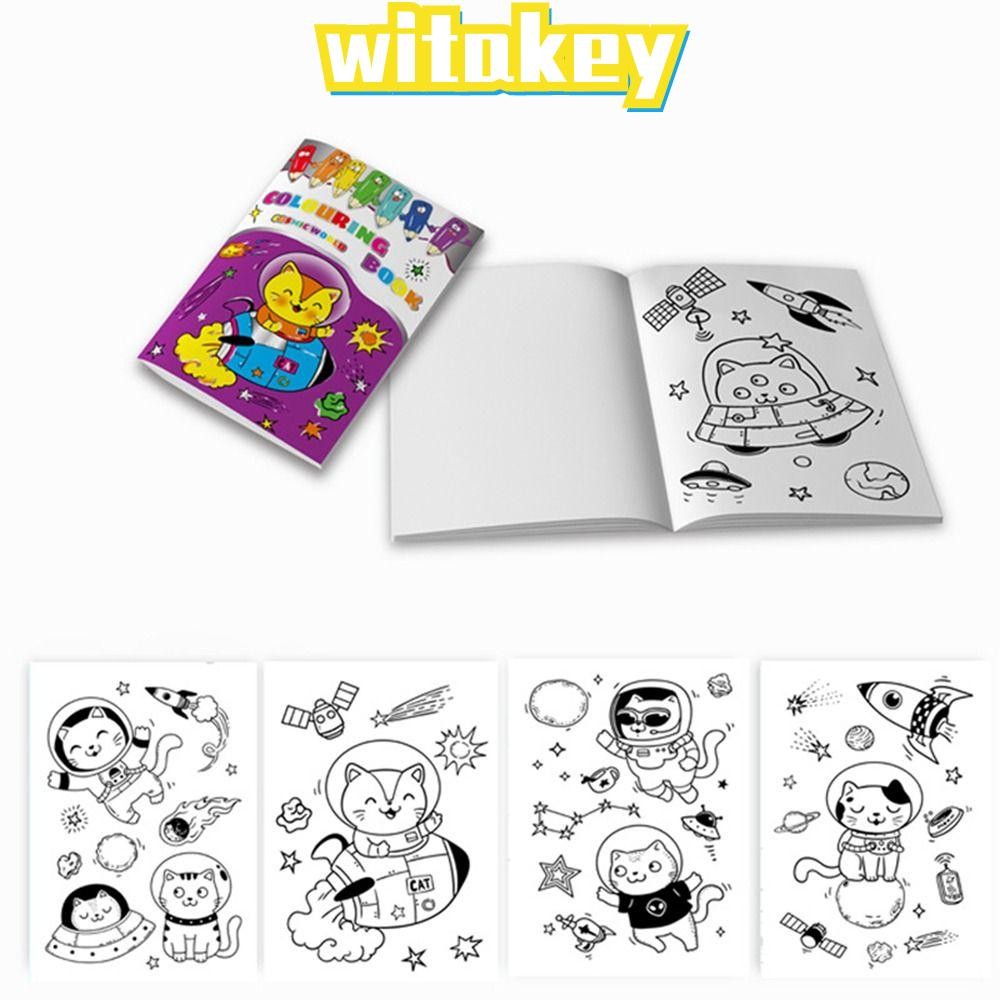 Witakey สมุดระบายสี 24Pages, Bold Easy Castle Princess Sea World Graffiti Painting Book ...