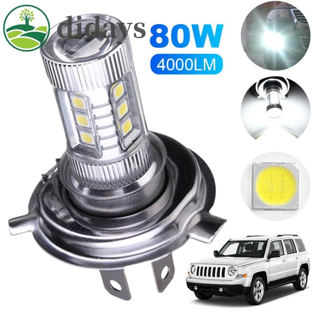 หลอดไฟหน้า LED H4 Super White 6000-6500K DRL 4000LM 80W | Shopee Thailand