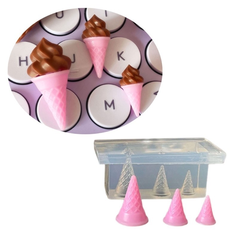 Li Epoxy Resin Silicone Mold Ice Cream Cone Shapes Mould Doll House Toy ...