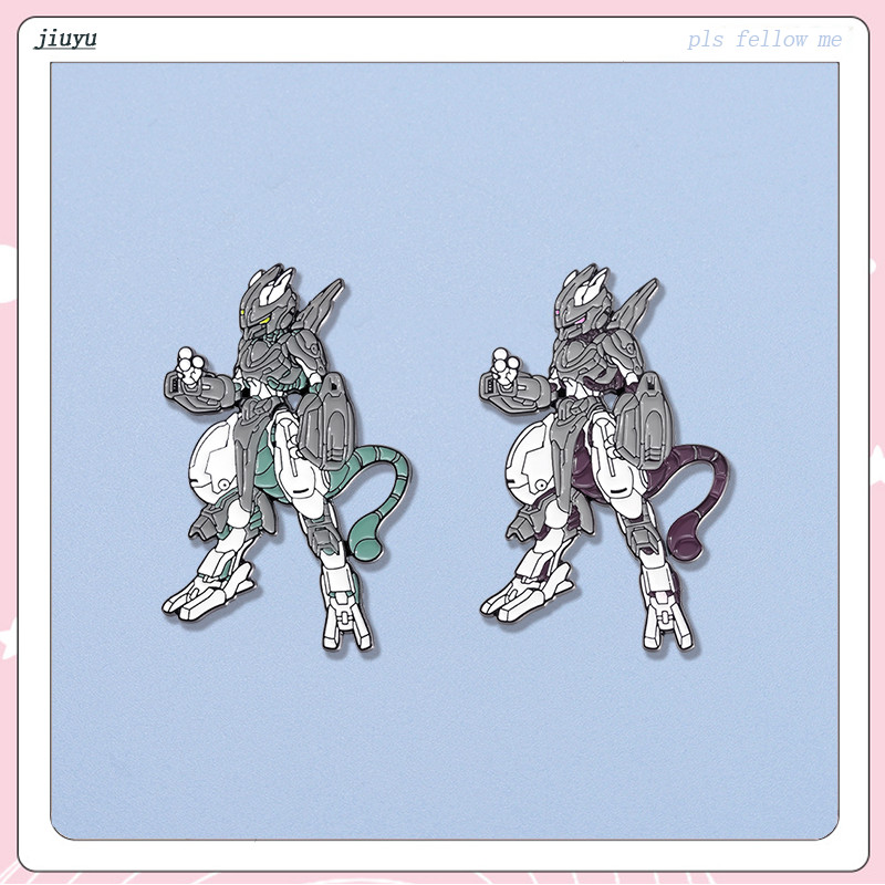 การ ์ ตูน Mewtwo Monsters Pins คลาสสิกอะนิเมะเกมเข ็ มกลัดโลหะผสมป ้ ...