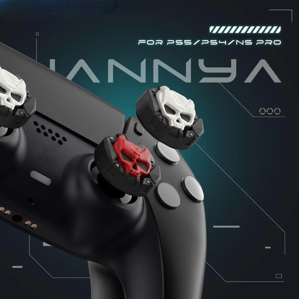 4 ชิ้น Skull ซิลิโคน Thumb Stick Grip Cap จอยสติ๊กสําหรับ PS5 & PS5 ...