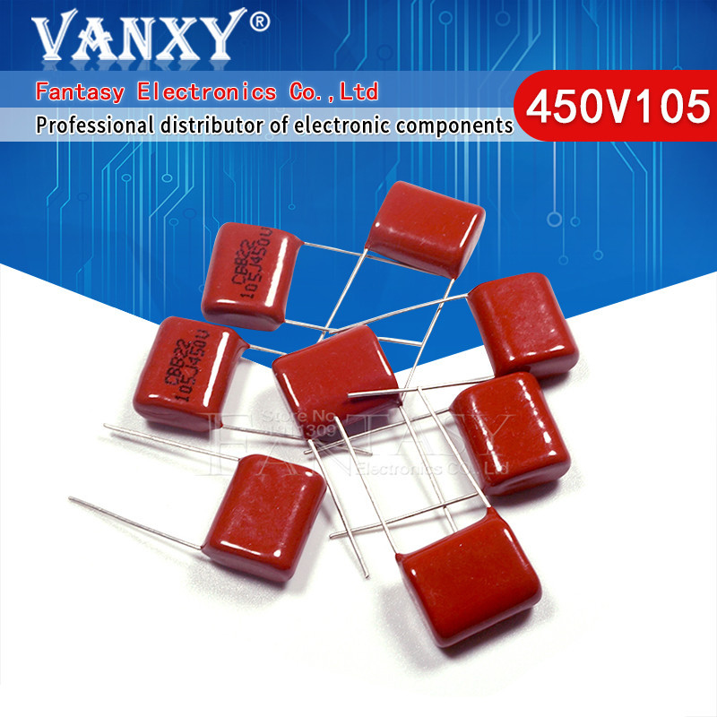 10pcs 1uF 450V CBB Polypropylene ฟิล์มตัวเก็บประจุพิทช์ 15 มม.105 450V ...