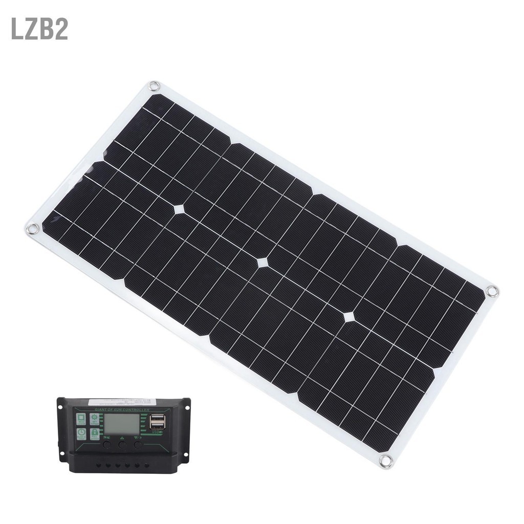 LZB2 ชุดแผงโซลาร์เซลล์ Monocrystalline 250W พร้อมตัวควบคุมการชาร์จ 10A พอร์ต USB คู่สำหรับรถ RV ...