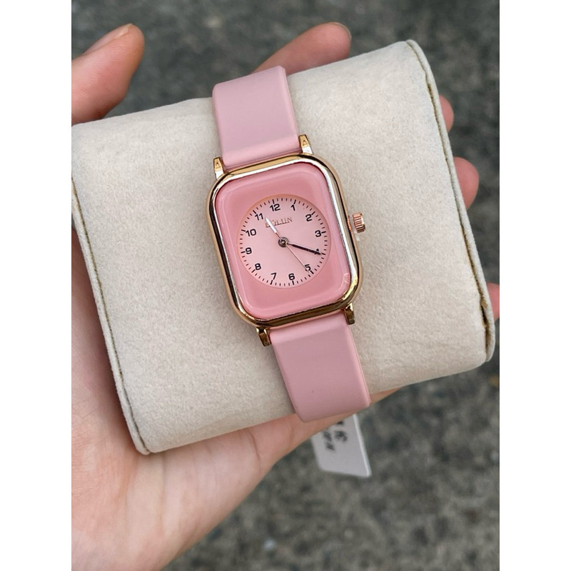 นาฬิกาข้อมือหญิง Bolun หน้าปัดเหลี่ยม ตัวเลขครบ สายสิริโคน | Shopee ...