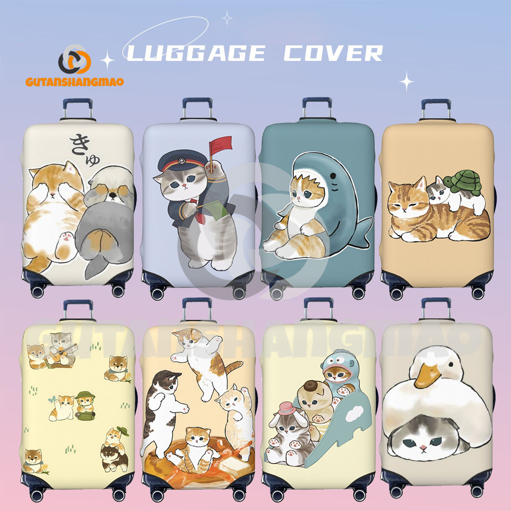 ผ้าคลุมกระเป๋าเดินทางลายแมวน่ารัก Mofusand ซักได้ ป้องกันกระเป๋าเดินทางเป็นรอย เหมาะสำหรับขนาด ...