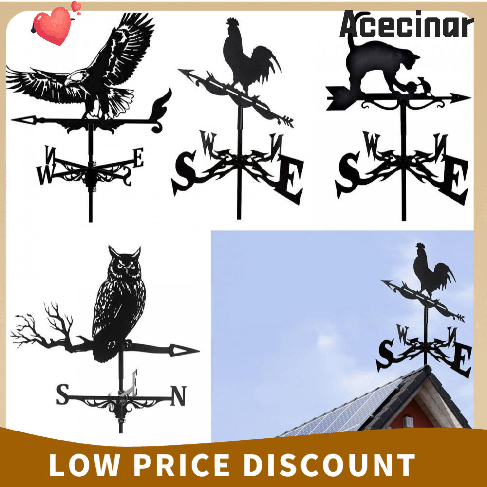 Acecinar รถตู้สภาพอากาศ, โลหะสีดําตัวบ่งชี้ลม, แมวงานฝีมือกลางแจ้งหลังคาตกแต่งสวน Weathercock ...