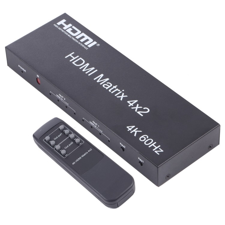 ขายร้อน HDMI 4x2 Matrix Switcher / Splitter พร้อมรีโมทคอนโทรล, รองรับ ...