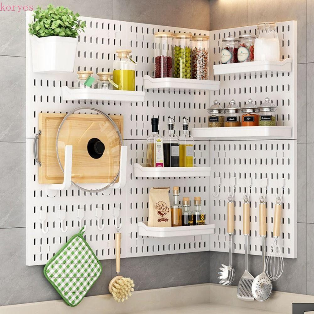Koryes No-Punch Hole Board, Simple Nordic Gaming Room Storage Wall ...