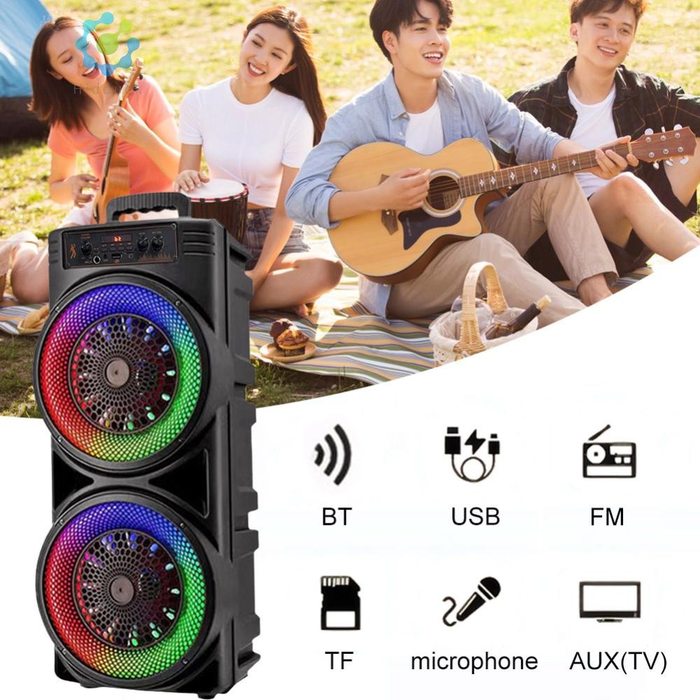 ลําโพง BT ที่มีประโยชน์ Loud Boombox รองรับ USB/TF/AUX/FM/BT/MIC ...