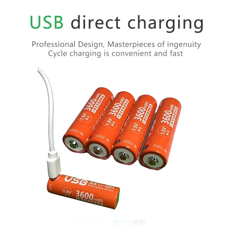 AA AAA แท้ แบตเตอรี่ ใหม่ความจุสูง ถ่าน 1.5V 3600mAh Ni-MH Li-ion rechargeable battery | Shopee ...