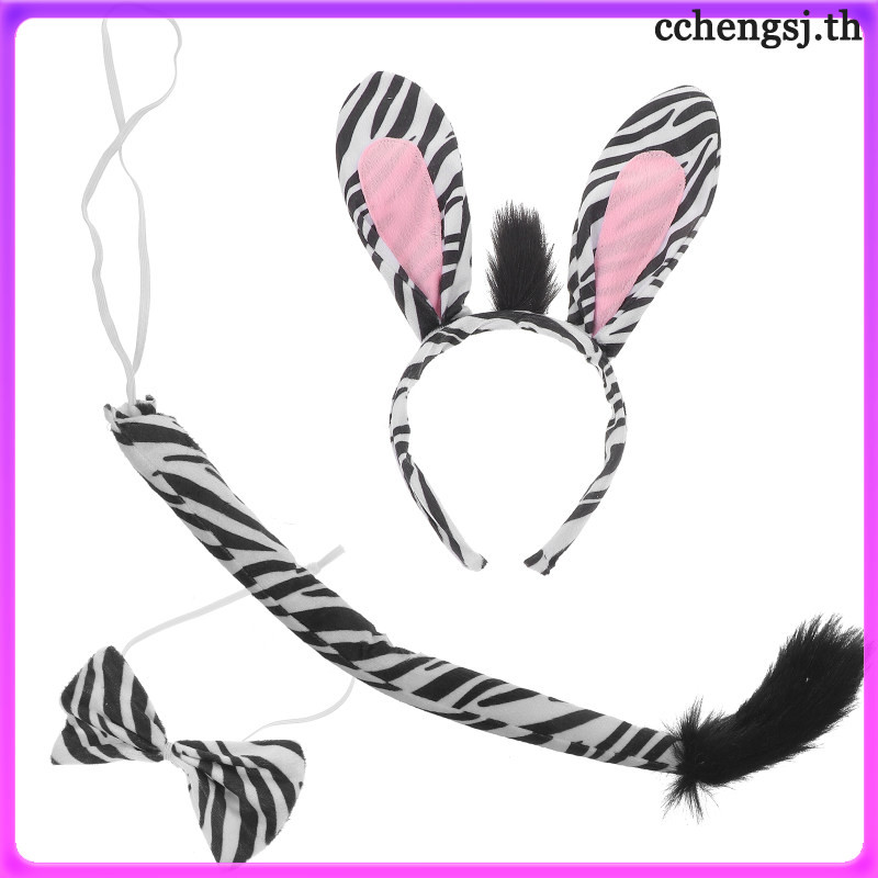 เครื่องแต่งกายสัตว์ยีราฟเสือดาว Zebra Headband Party Headdress Props คอ ...