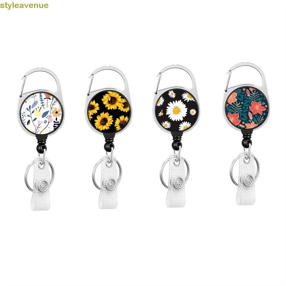 Styleavene ป้ายชื่อผู้ถือ Easy Pull Office Recoil Badge ป้ายชื่อดอกไม้ ...