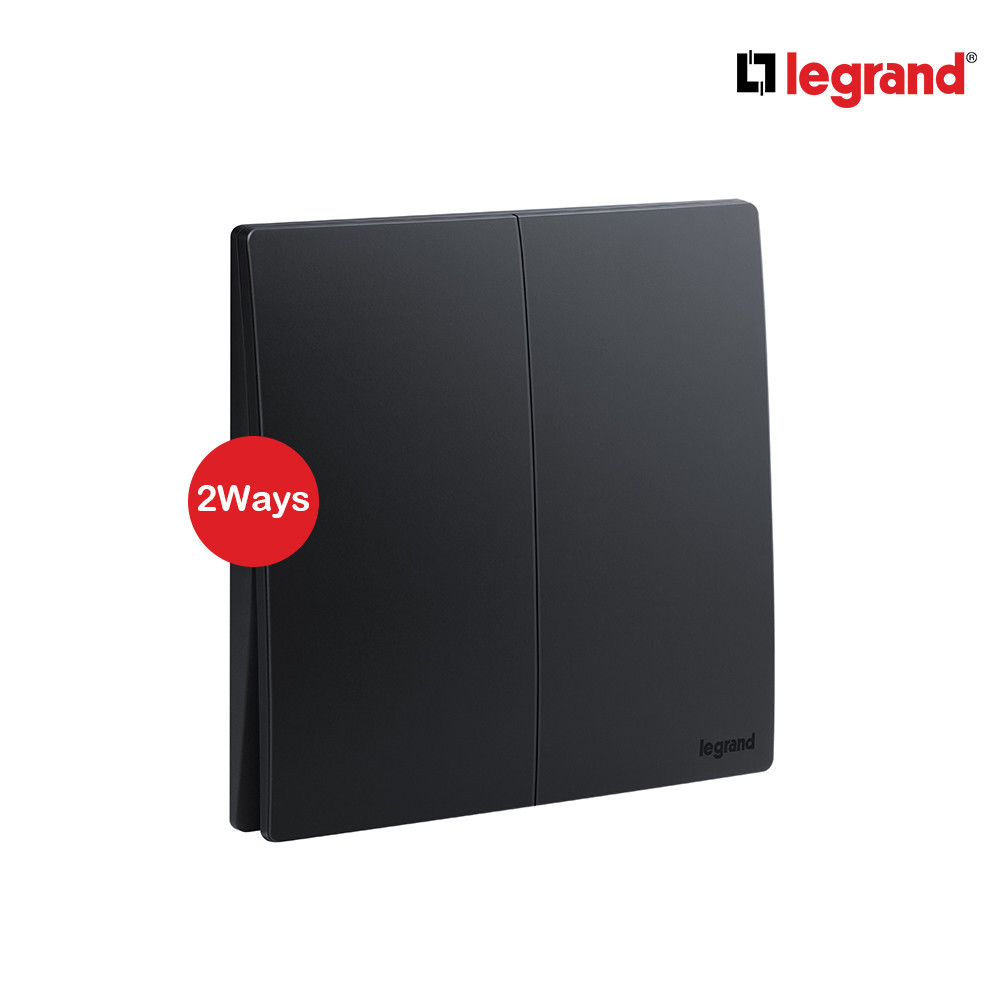 Legrand สวิตช์สองทาง 2 ช่อง สีดำ 2G 2Ways Switch 16AX รุ่นมาเรียเซนต์ ...