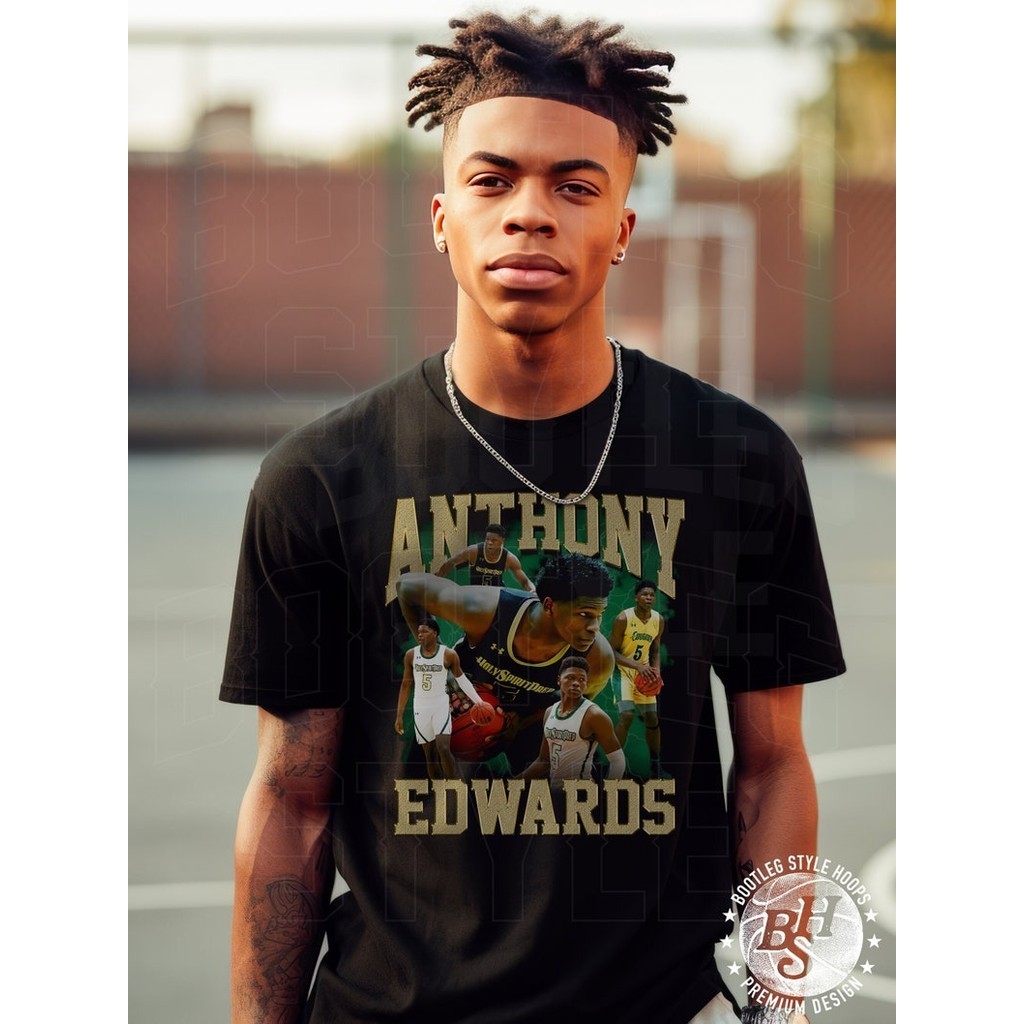 Anthony Edwards High School 90s Bootleg สไตล์ Rap เสื้อสำหรับผู้ชาย ...
