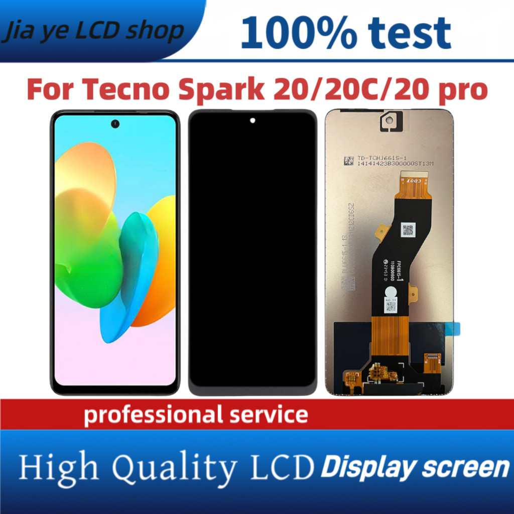 สําหรับ Tecno Spark 20 20C 20 Pro KJ5 KJ6 BG7 BG7n จอแสดงผล LCD หน้าจอสัมผัสเปลี่ยน | Shopee ...