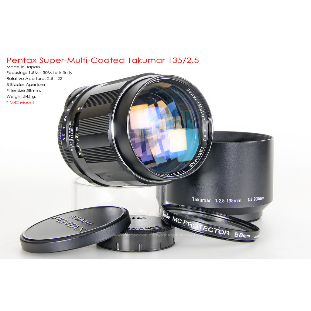 Pentax Super-Multi-Coated Takumar 135/2.5 *M42 Mount เลนส์ดีระดับสะสมของตระกูลทาคูม่า | Shopee ...