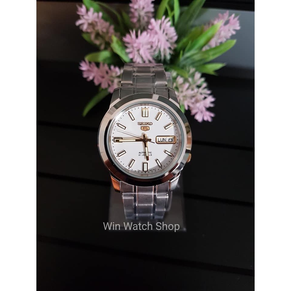 SEIKO 5 Automatic รุ่น SNKK07K1 นาฬิกาข้อมือผู้ชาย สายแสตนเลสสีเงิน ...