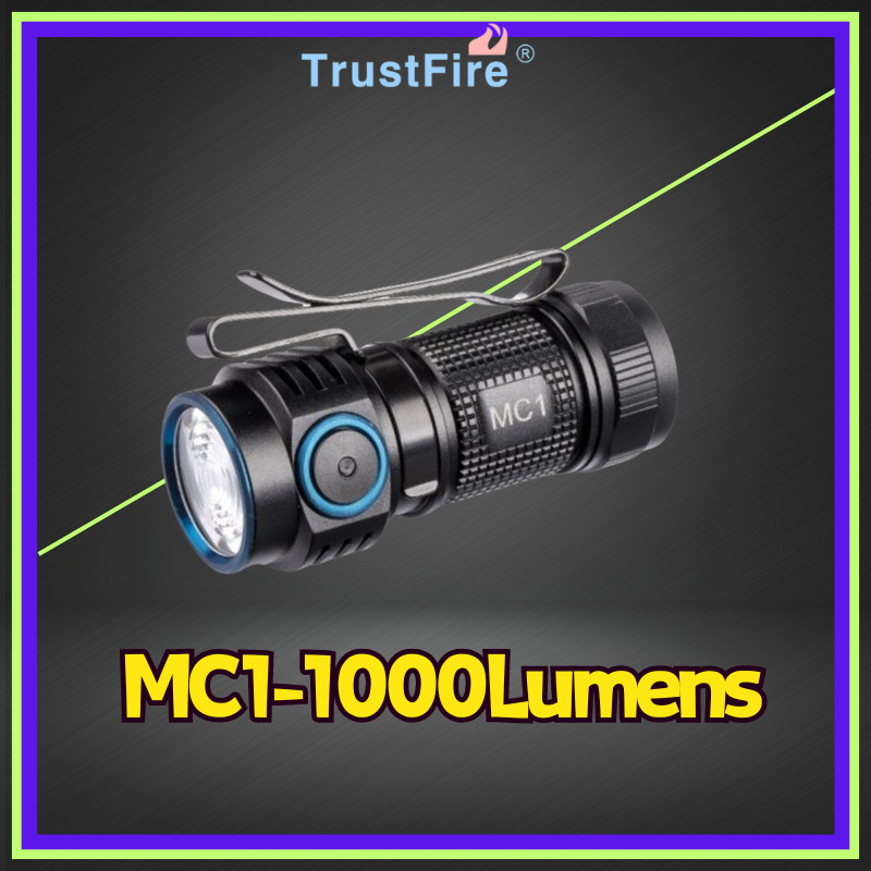 Trustfire MC1 ไฟฉาย LED EDC 1000 Lumens Cree Magnetic 2A ไฟชาร์จเร็ว พร้อมโคมไฟแม่เหล็ก | Shopee ...