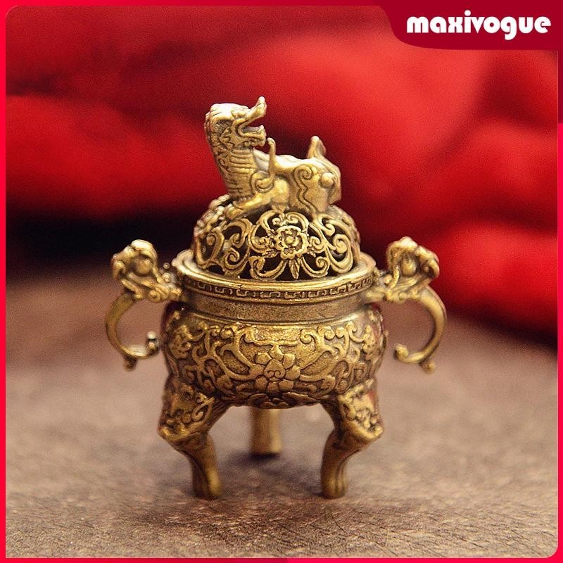 [Maxivogue] Kirin Cared Burner ทองเหลืองจีน Censer สําหรับโต๊ะโยคะ ...