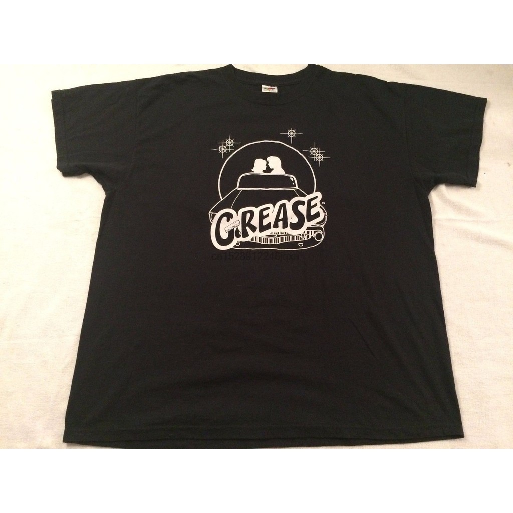90s GREASE เสื้อยืด MENS 2XL XXL BLACK WHITE MOVIE MUSICAL VTG JOHN ...