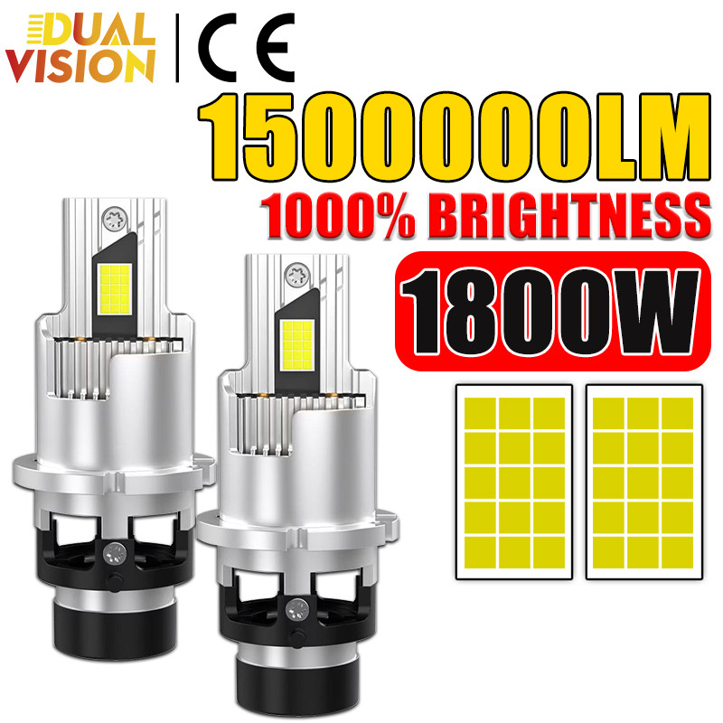1800w D2S D4S LED ไฟหน้าหลอดไฟ Canbus D2R D4R หลอดไฟอัตโนมัติ Turbo รถโคมไฟ Xenon HID 6000K สี ...