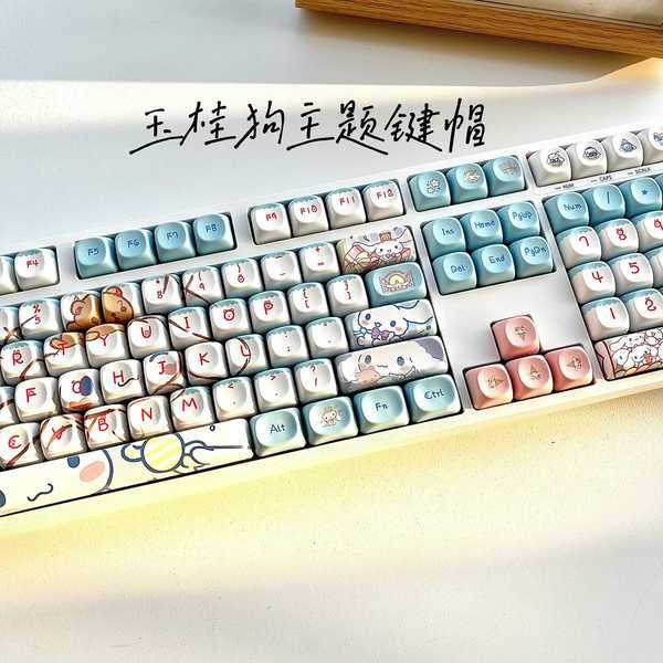 คีย์แคปใส keycap ใส Cinnamon Dog Original Keycap pbt Full Five-Sided ...
