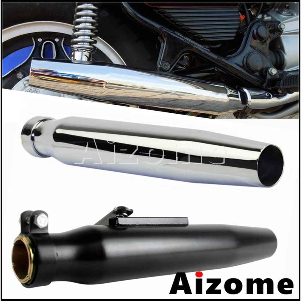 AI Universal 35-45mm Motorcycle Tapered Exhaust Silencer Retro Mufflers ...