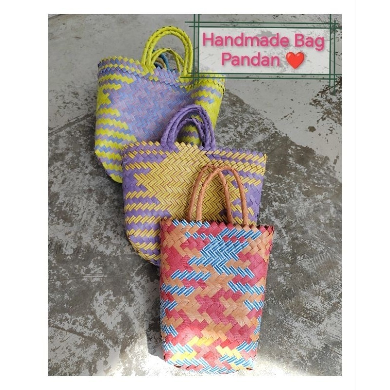 [สินค้าทํามือ] กระเป๋าปิคนิคใบเตย Beg Pasar Beg Ngelah Beg Buy ผัก ...