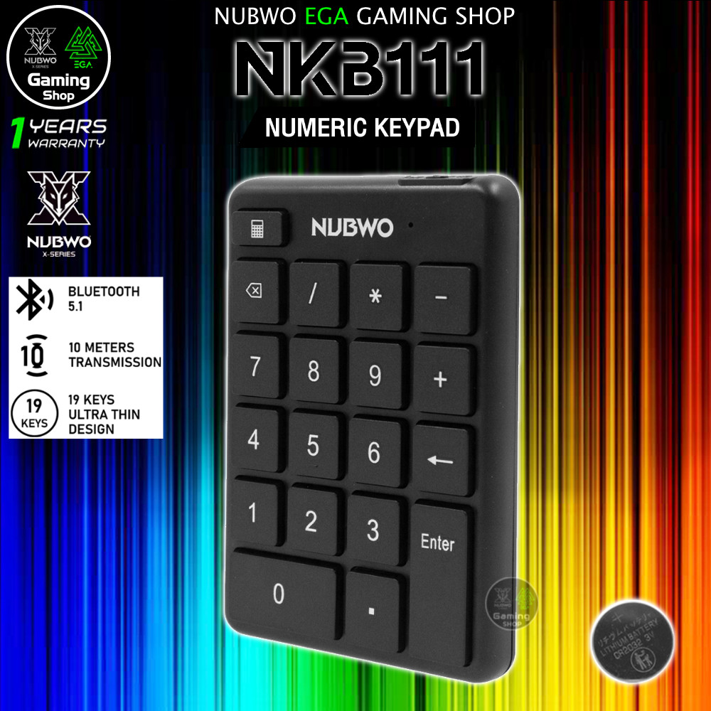 🎮 GAMING NUBWO NKB111 NUMERIC KEYPAD BLUETOOTH 18 KEYS คีย์บอร์ด แป้มพิมพ์ตัวเลข ไร้สาย บลูทูธ ...