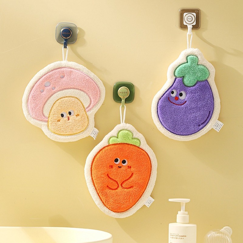 การ ์ ตูนผักผ ้ าเช ็ ดมือหนาดูดซับแขวนผ ้ าขนหนูห ้ องครัวห ้ องน ้ ํา ...