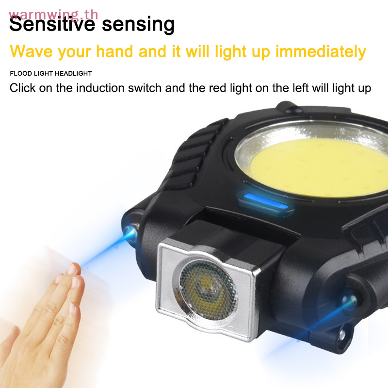 Warmwing พวงกุญแจ Light Sensor คลิปหมวกไฟหน้ากลางแจ้ง al พกพา Mini ทํางานไฟฉายแบบพกพา TH ...