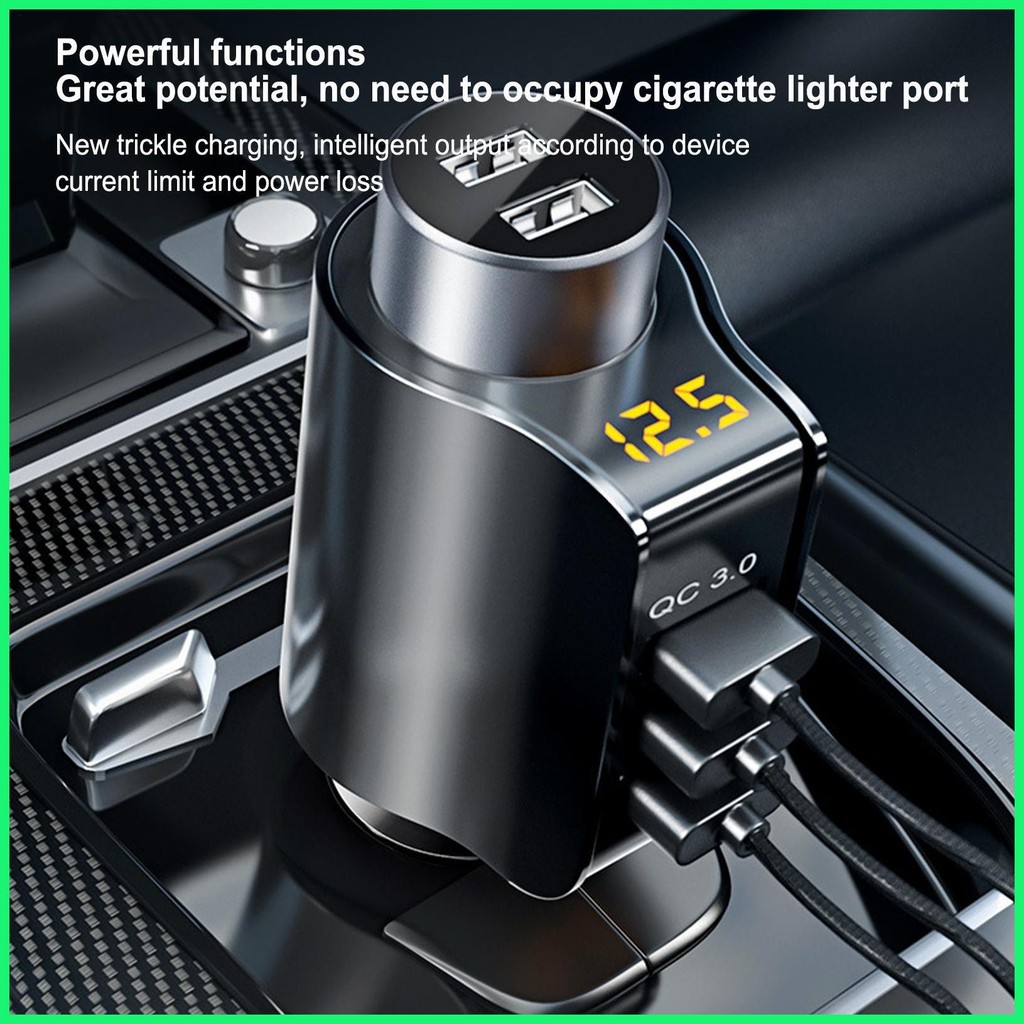 อะแดปเตอร์ชาร์จในรถยนต์ QC3.0 อะแดปเตอร์แปลงสําหรับยานยนต์แบบพกพา PD ...