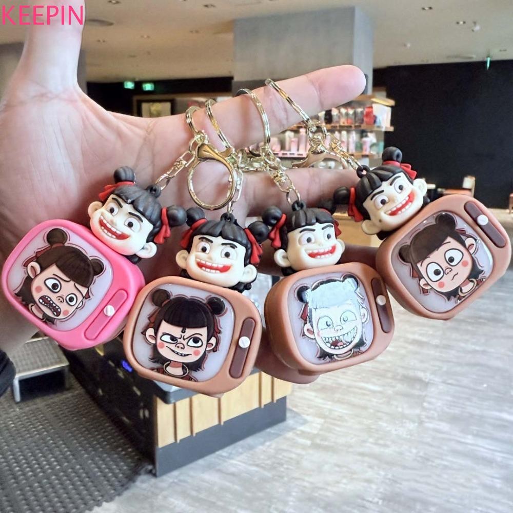 Keepin สีสันกระพริบ Ne Zha พวงกุญแจ, Kawaii พลาสติก TV ของเล่นจี้ ...