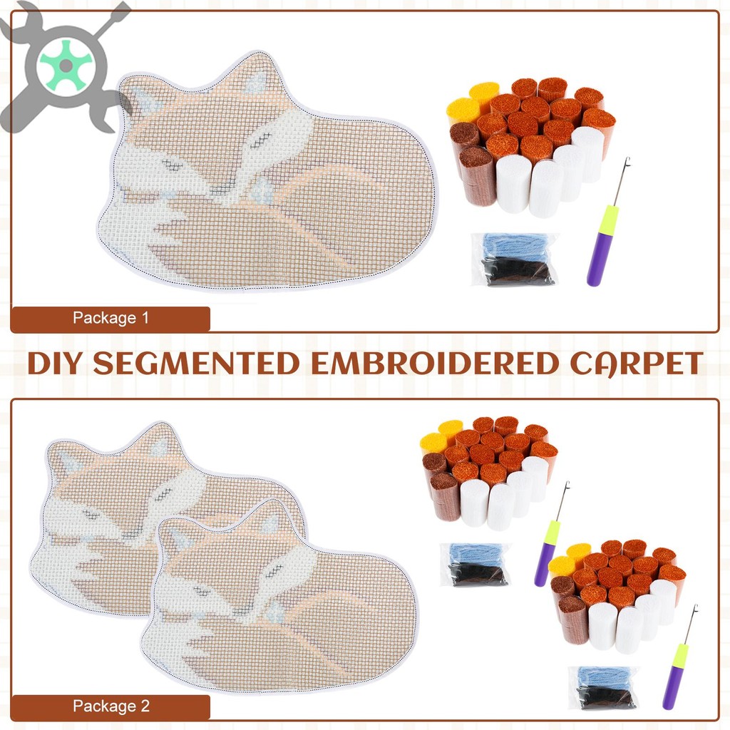 Latch Hook Rug Kit DIY Latch Hook Kit สําหรับเด็กผู้ใหญ่ Fox รูปแบบ ...