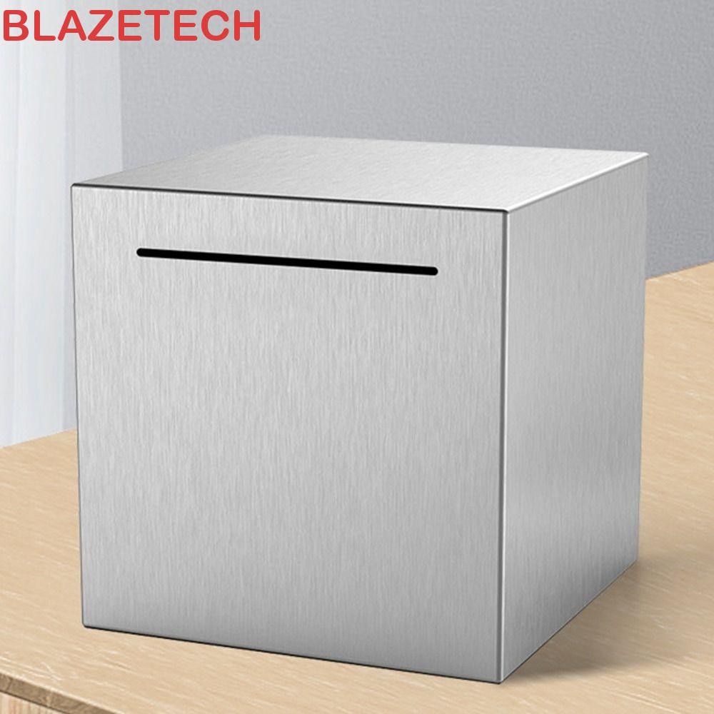 Blazetech กระปุกออมสินไม่สามารถเปิดได้สําหรับเด็ก/ผู้ใหญ่ Cube สแตนเลส ...