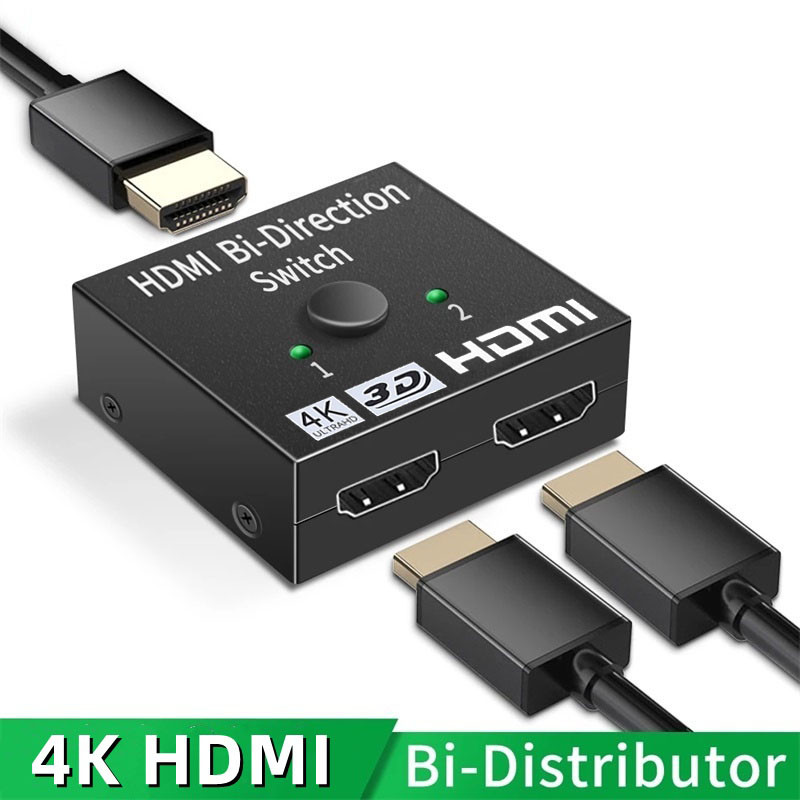 4k Bi-Directional HDMI Splitter 1 In 2 Out Spliter HDMI Switcher 2 In 1 ...