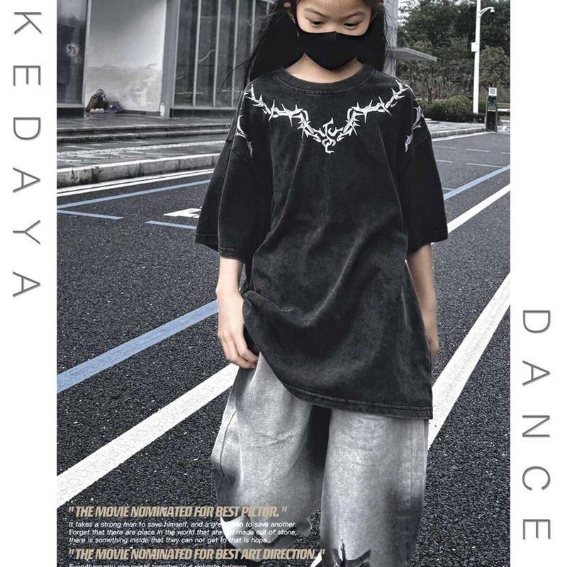 [KeDaYa] พร้อมส่ง เสื้อยืดวินเทจอเมริกัน เสื้อดำสไตล์เกาหลี ชุดเต้นสตรี ...