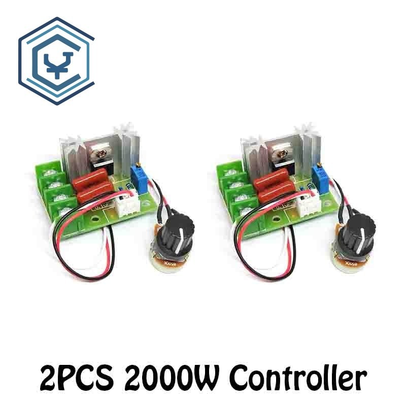 2pcs AC 220V 2000W Thyristor Regulator Dimmer แรงดันไฟฟ ้ าโมดูล Dimmer ...
