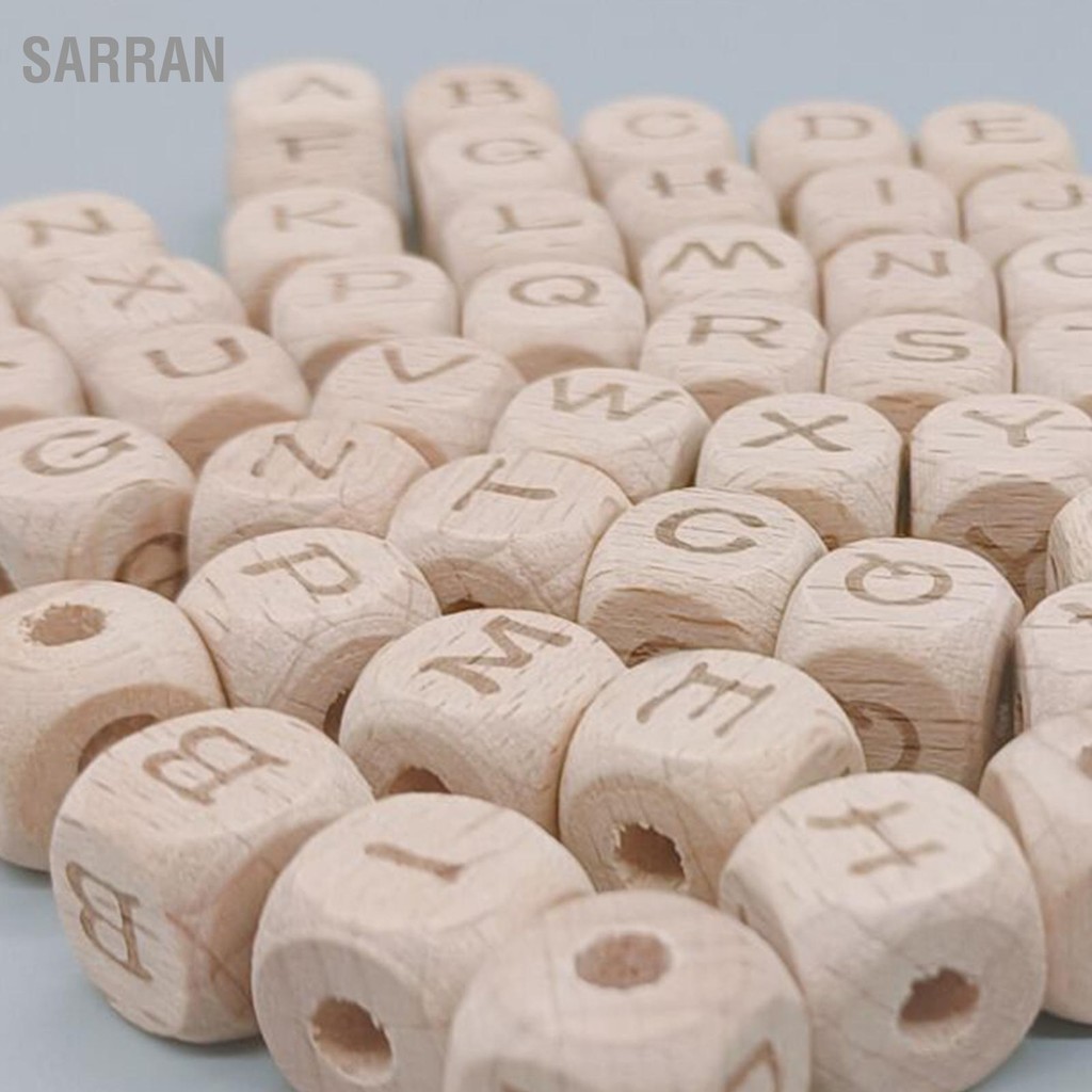 SARRAN 0.47in ไม้ตัวอักษรภาษาอังกฤษลูกเต๋า DIY การศึกษาส่วนบุคคลไม้ ...