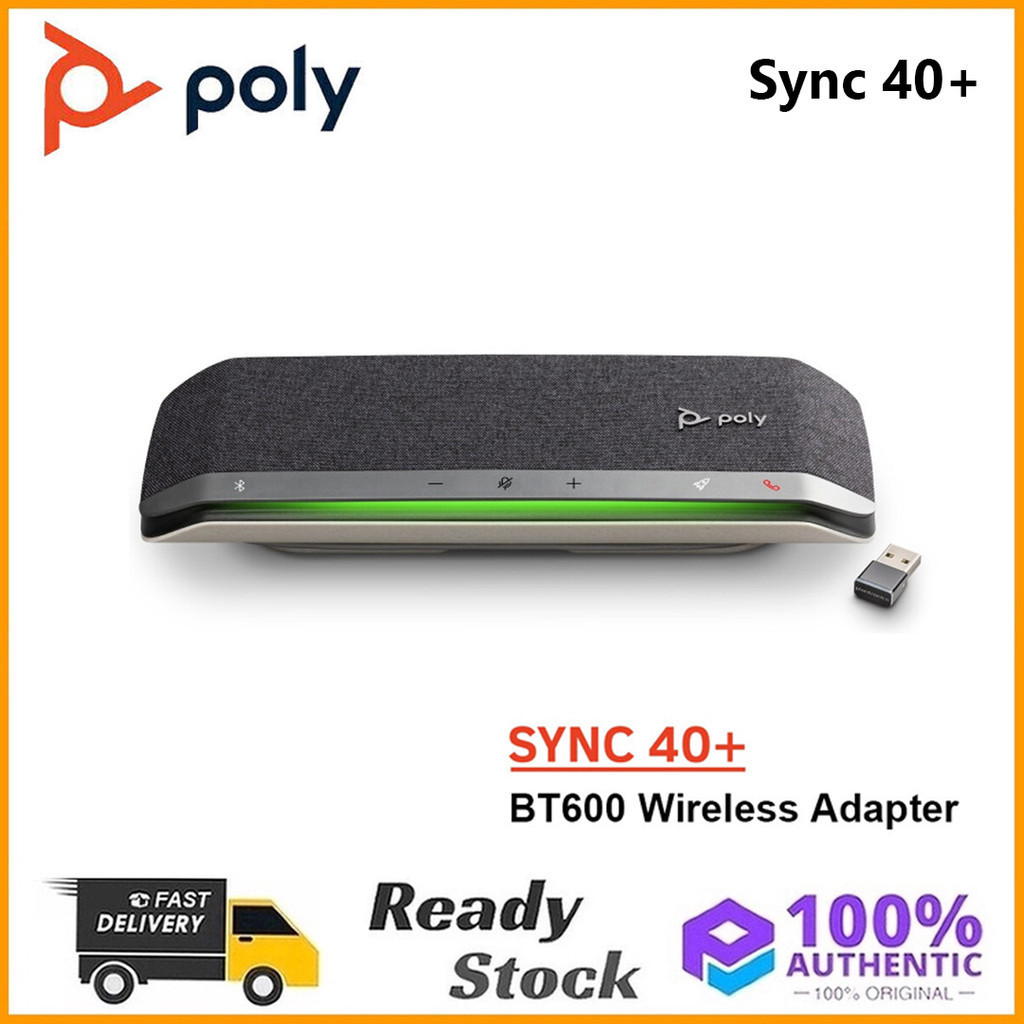 โทรศัพท์ลําโพงประชุมอัจฉริยะ Poly Sync 40+ ดั้งเดิมพร้อมอะแดปเตอร์ไร้สาย BT600 | Shopee Thailand