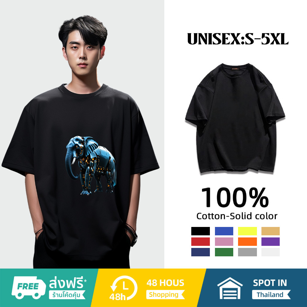 [ส่งไว]เสื้อยืด Rukkit Kuanhawate กราฟฟิตี้ ผ้า cotton 100% วาดมือ หลวม แขนสั้น ผ้านุ่ม แห้งเร็ว ...