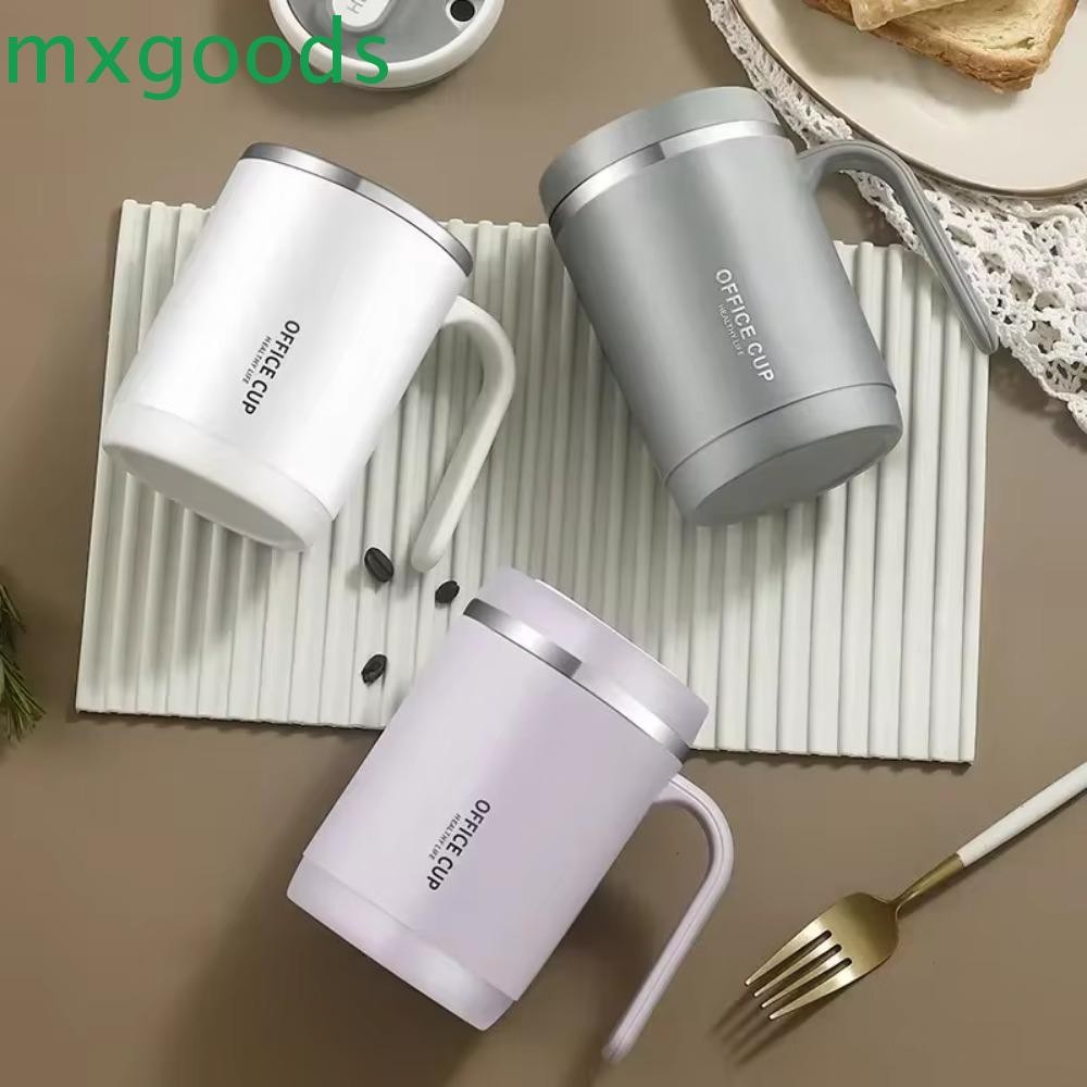 Mxgoods แก้วกาแฟ,พร้อมที่จับสแตนเลส/พลาสติกกระติกน้ําร้อนถ้วยกาแฟ, เครื่องดื่ม ฉนวน500มลพร้อมฝา ...