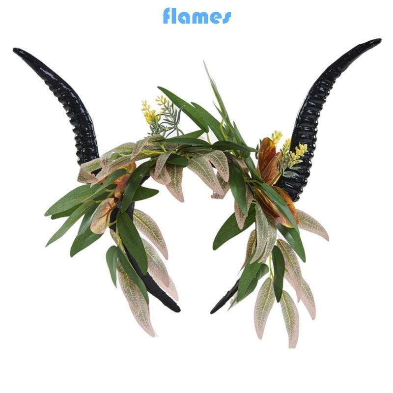 Fl Devil Horns แถบคาดศีรษะ Antelope แถบคาดศีรษะฮาโลวีน Demon Horn Goth ...