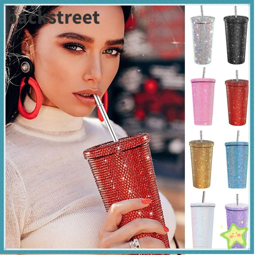Backstagereet Stainless Steel Straw Cup, 750ML Large Capacity Insulated ...